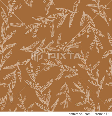 Abstract Botanical Seamless pattern with line... - Stock Illustration ...