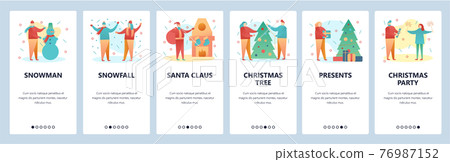 Web site onboarding screens. Christmas and new... - Stock Illustration ...