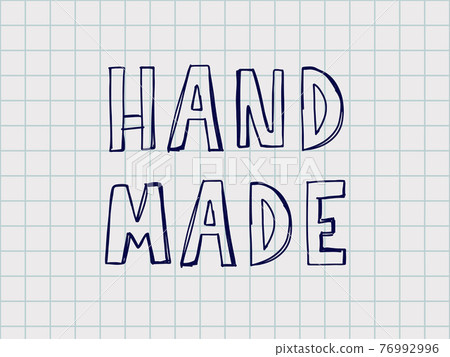 Hand made. Vector text font icon. Sign. Hand... - Stock Illustration ...