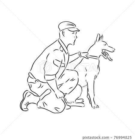 Man cartoon character giving command or order... - Stock Illustration ...