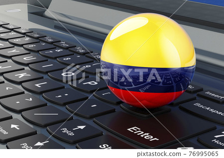 Colombian flag on laptop keyboard. Online...-插圖素材 [76995065] - PIXTA圖庫