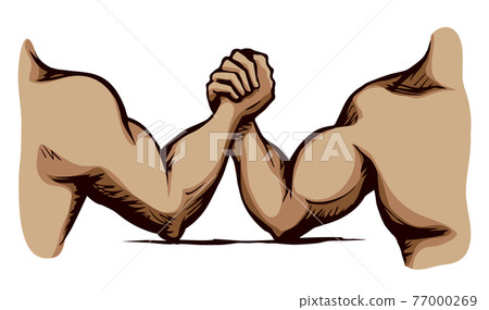 Hand wrestling contest. Vector drawing - Stock Illustration [77000269 ...
