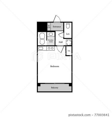 Floor plan of a studio type room (sample) - Stock Illustration ...