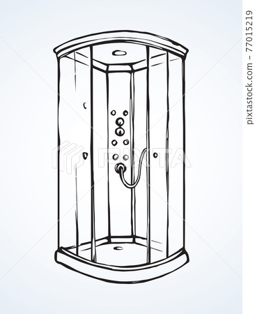 Shower cabin. Vector drawing - Stock Illustration [77015219] - PIXTA