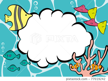 American comic style balloon summer sea design - Stock Illustration ...