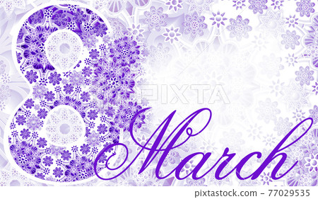Postcard March 8. violet-white lace background.... - Stock Illustration ...