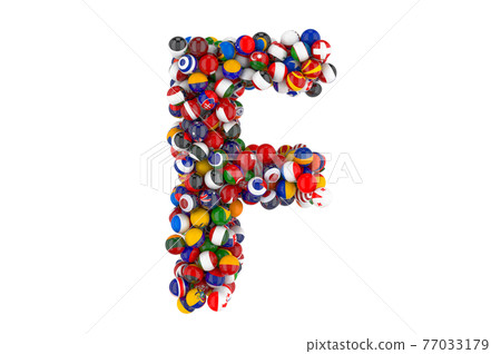 Letter F from flags of different countries, 3D... - Stock Illustration ...