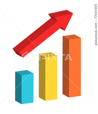 Rising bar graph - Stock Illustration [77035905] - PIXTA
