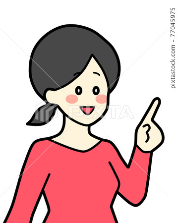 Simple illustration of a woman pointing to the... - Stock Illustration ...