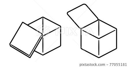 2 empty boxes_monochrome - Stock Illustration [77055181] - PIXTA