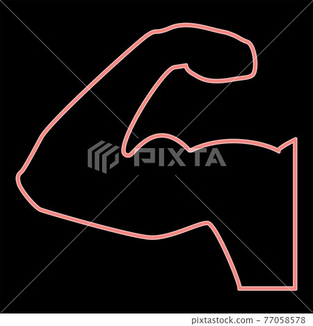 Neon strong arm icon. the red color vector - Stock Illustration ...