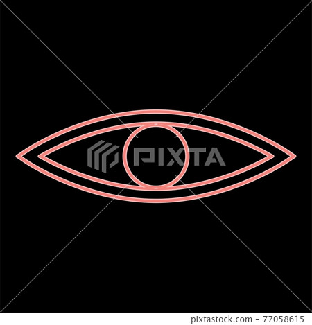 Neon eye the red color vector illustration flat - Stock Illustration ...