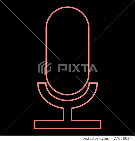 Neon microphone the red color vector illustration - Stock Illustration ...