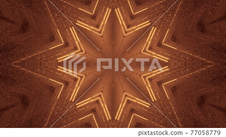 4K UHD 3D illustration of orange neon star - Stock Illustration ...