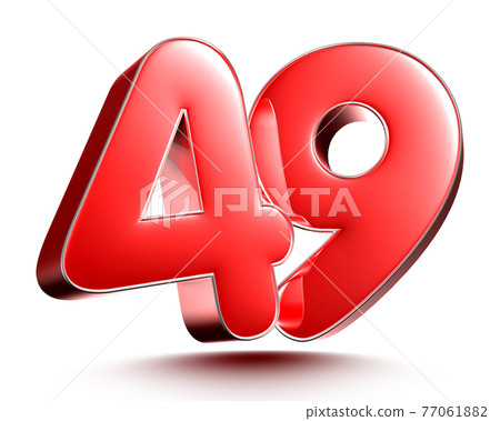 Red numbers 49.-插圖素材 [77061882] - PIXTA圖庫