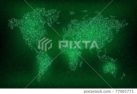 Digital binary code world map, future technology - Stock Illustration [77065771] - PIXTA