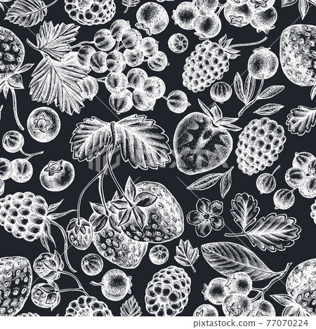 Seamless pattern with hand drawn chalk... - Stock Illustration ...