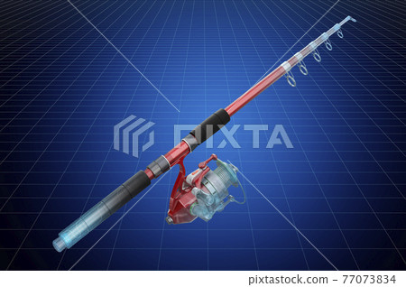 Visualization 3d cad model of fishing rod,... - Stock Illustration ...