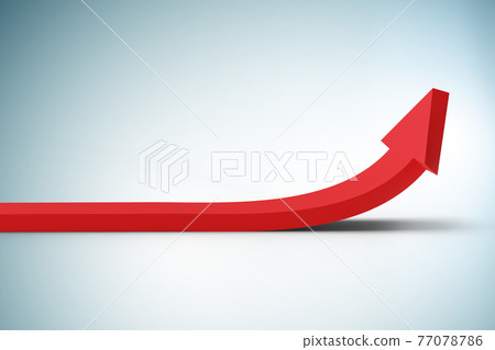 Simple arrow indicating growth - 3d rendering - Stock Illustration ...