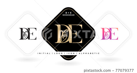 DE initial letter and graphic name, DE... - Stock Illustration ...