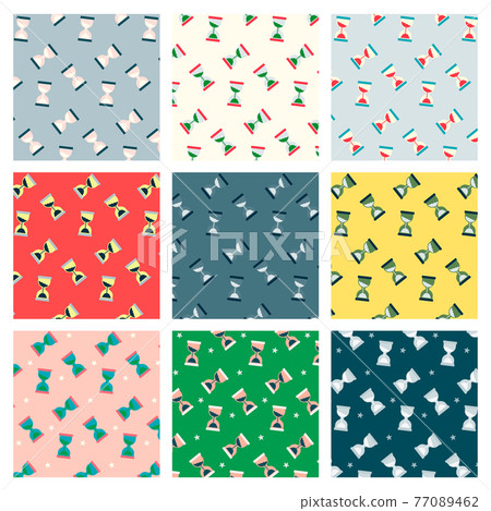 Hourglass seamless pattern set - Stock Illustration [77089462] - PIXTA