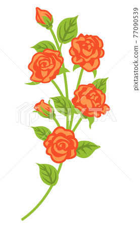 Rose flower decoration-cut flower curve - Stock Illustration [77090539 ...