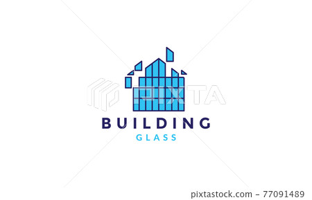 glass building abstract blue logo vector symbol... - Stock Illustration ...