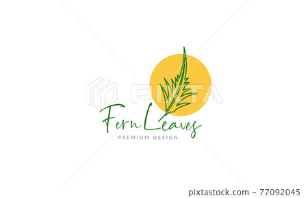 green lines fern leaves logo symbol icon vector... - Stock Illustration ...