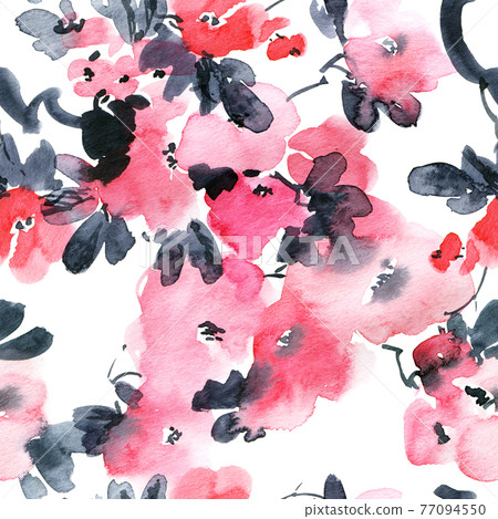 Blossom sakura tree pattern - Stock Illustration [77094550] - PIXTA