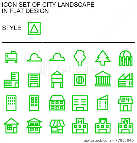 Flat design cityscape icon set 009 - Stock Illustration [77095040] - PIXTA