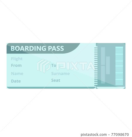 Tour boarding pass icon, cartoon style - Stock Illustration [77098670 ...
