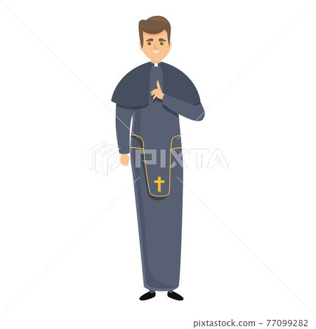 Clergyman priest icon, cartoon style - Stock Illustration [77099282 ...