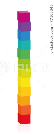 Colorful cube tower. Set of 12 colorful cubes... - Stock Illustration ...