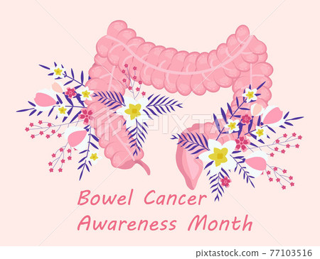 Bowel cancer awareness month concept vector.... - Stock Illustration ...