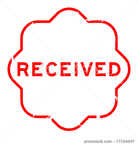 Grunge red received word rubber seal stamp on... - Stock Illustration ...