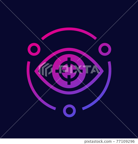 Machine vision or visual recognition vector icon - Stock Illustration ...