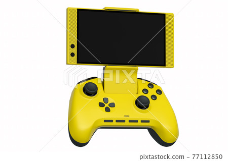 Realistic yellow joystick for playing games on... - Stock Illustration ...