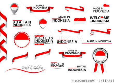 Big vector set of Indonesian ribbons, symbols,... - Stock Illustration ...