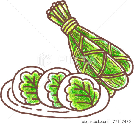 Chimaki and Kashiwamochi_Crayon style - Stock Illustration [77117420 ...