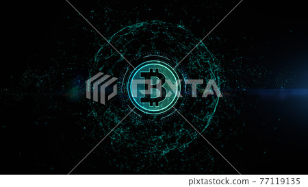 Bitcoin cryptocurrency, Digital money exchange,... - Stock Illustration ...
