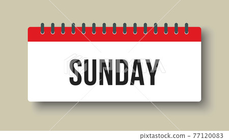 Vector icon page calendar, day of the week Sunday - Stock Illustration ...