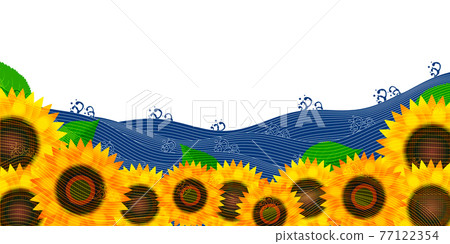 Sunflower sea wave background - Stock Illustration [77122354] - PIXTA