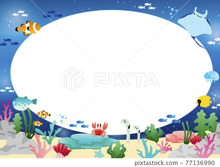 Sea creatures frame - Stock Illustration [77136990] - PIXTA