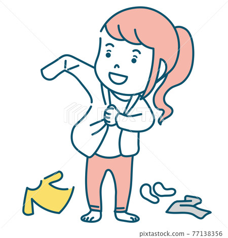 Illustration material of a girl changing clothes - Stock Illustration ...