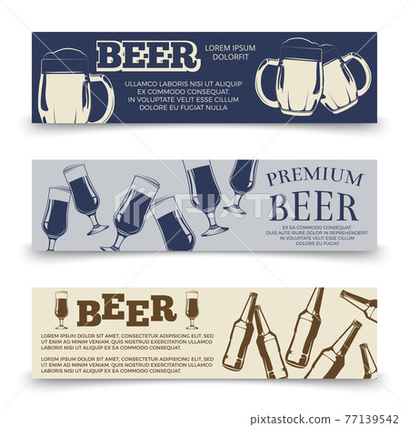 Drink horizontal banners template with beer... - Stock Illustration ...