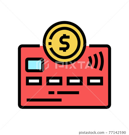debit electronic money card color icon vector... - Stock Illustration ...
