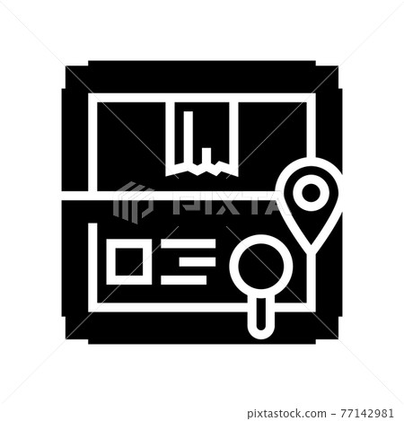 scanning and researching box glyph icon vector... - Stock Illustration ...