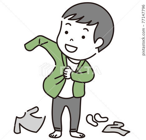 Illustration material of boy changing clothes - Stock Illustration ...