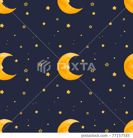 Seamless pattern with cute stars on dark... - Stock Illustration ...