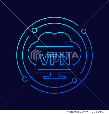 VPN service line vector icon - Stock Illustration [77159520] - PIXTA